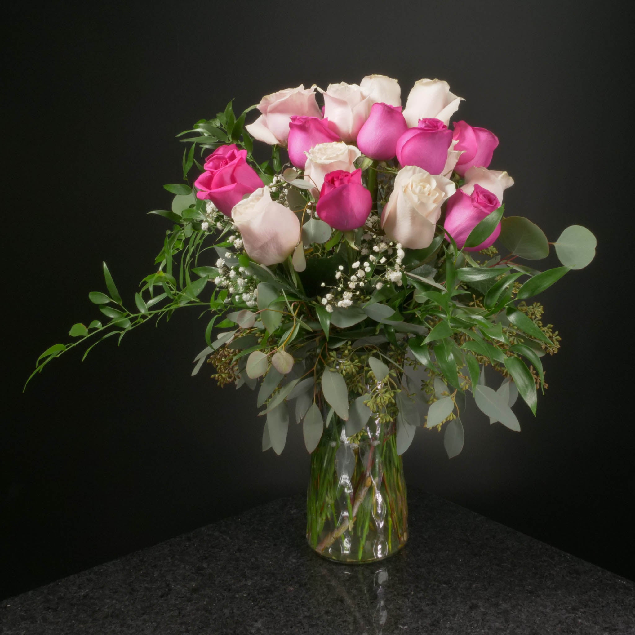 Blush Pink & Hot Pink Roses – Ottawa Flowers Inc.