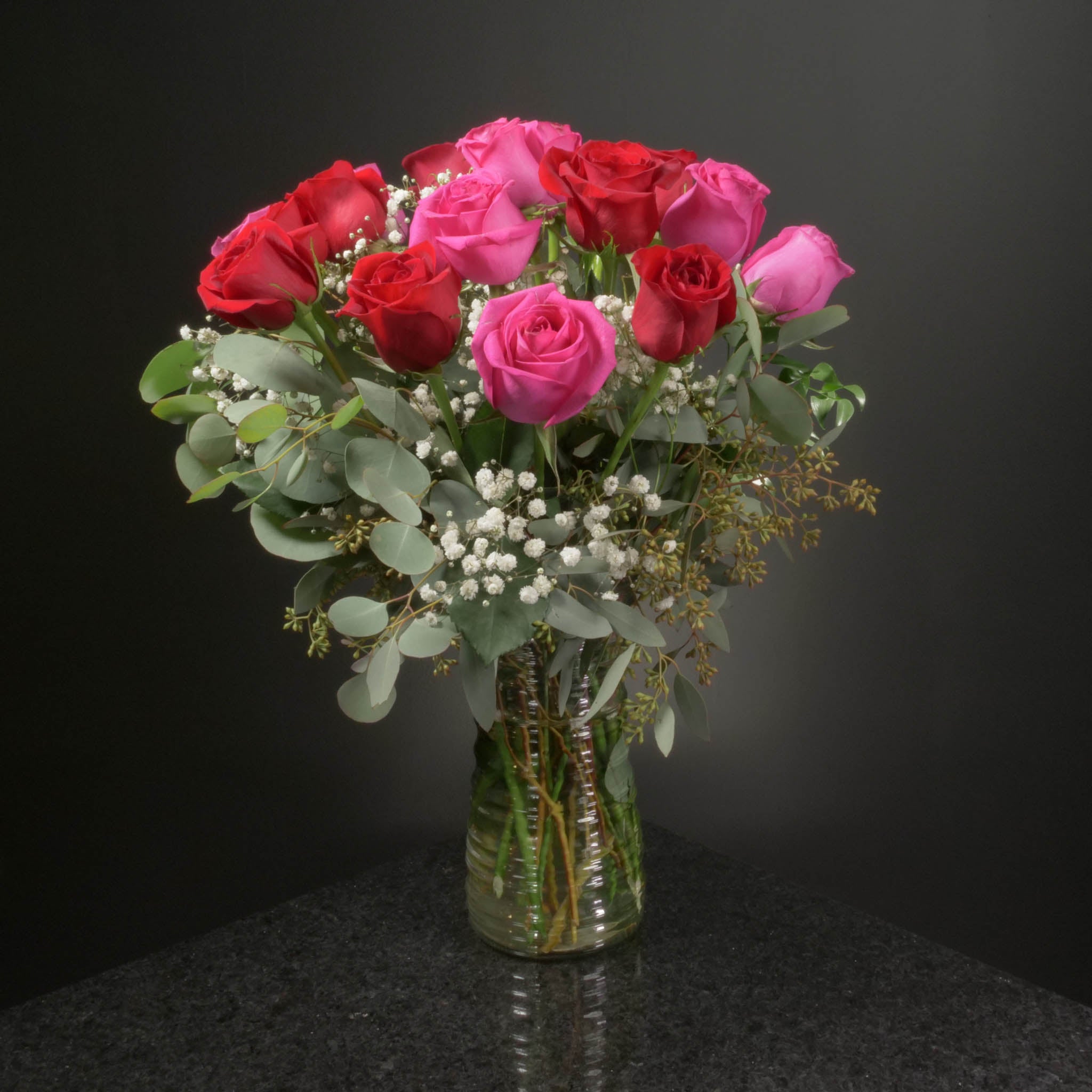 Red & Hot Pink Roses – Ottawa Flowers Inc.
