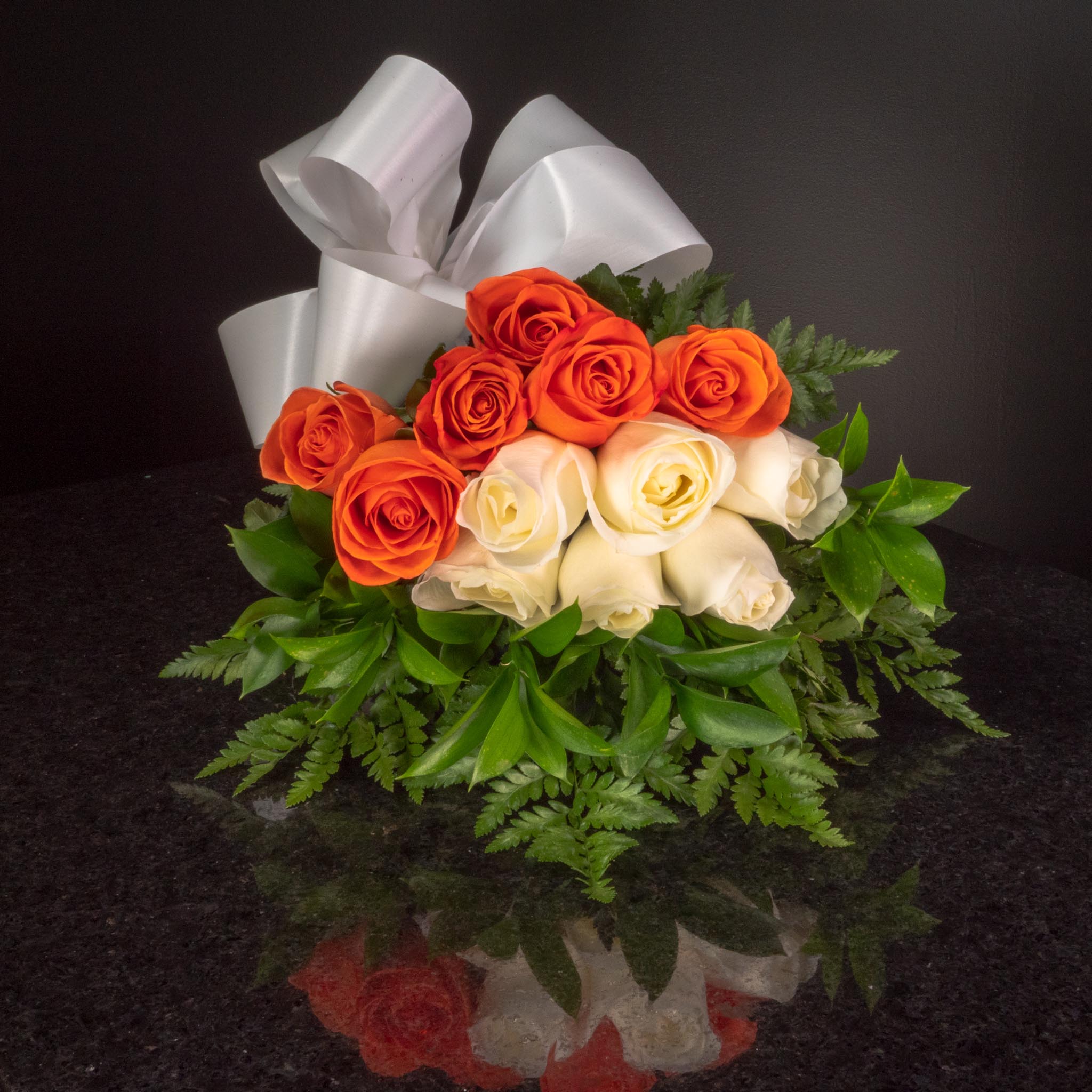 White & Orange Roses – Ottawa Flowers Inc.