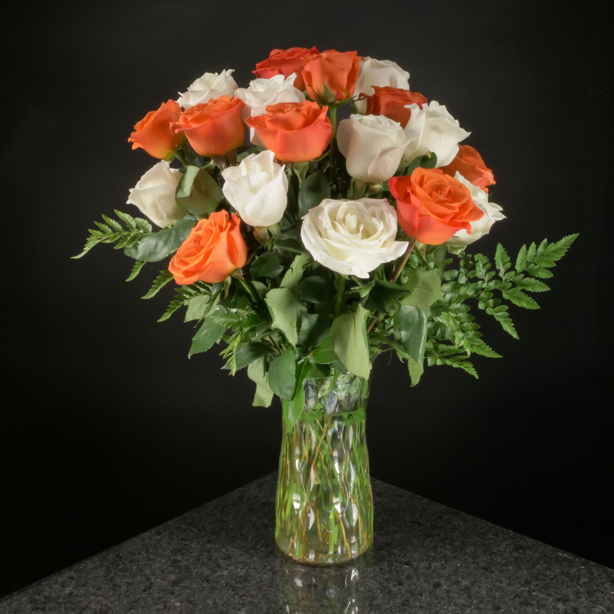 White & Orange Roses – Ottawa Flowers Inc.