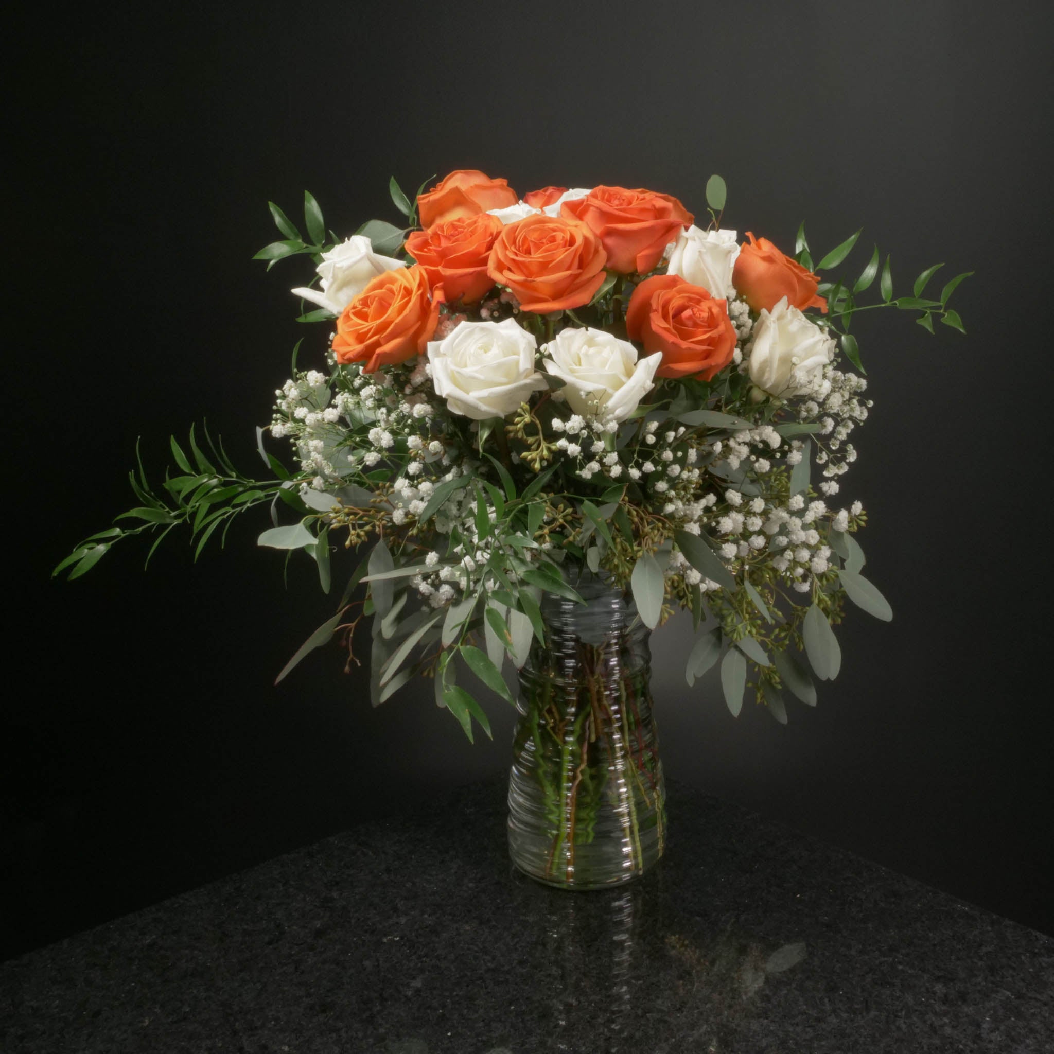 White & Orange Roses – Ottawa Flowers Inc.